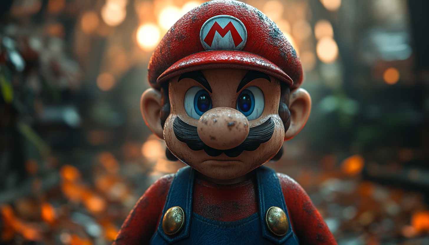 Detailed Mario Character Art Wallpaper for Desktop Background in 4K ...