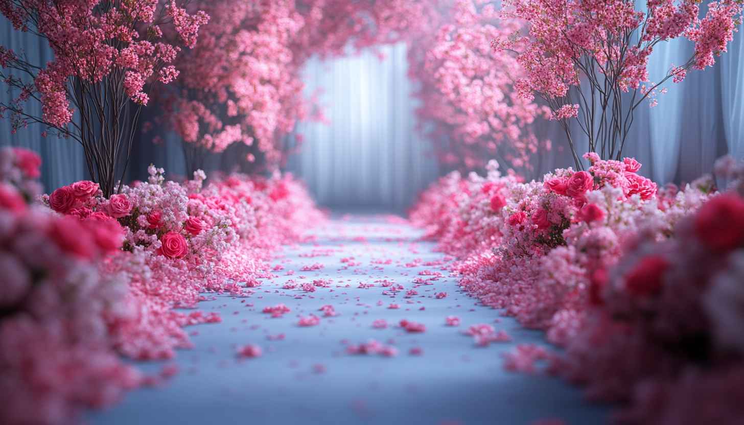 Pink Flower Path 4K Desktop Wallpaper for Spring Season - Art gallery1930