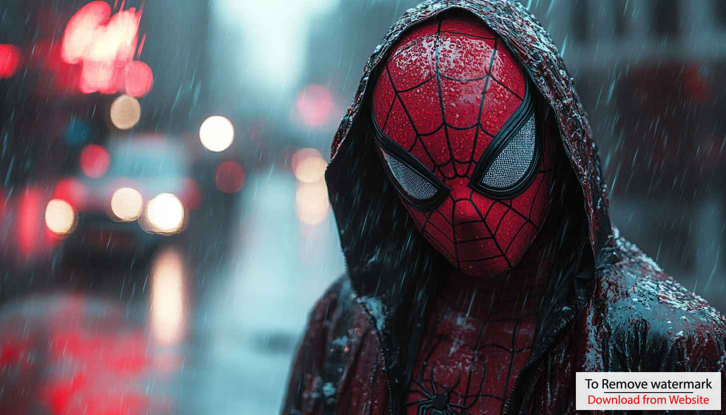 Spider-Man Rain Wallpaper: Marvel Character Art for Desktop & Mobile ...