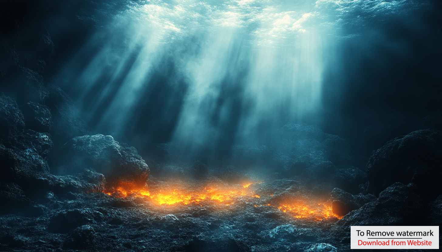 Underwater Volcano Desktop Wallpaper 4K Dark Ocean Mobile Background ...